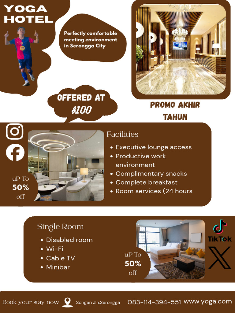 White and Brown Modern Hotel Promotion Poster PDF | PDF