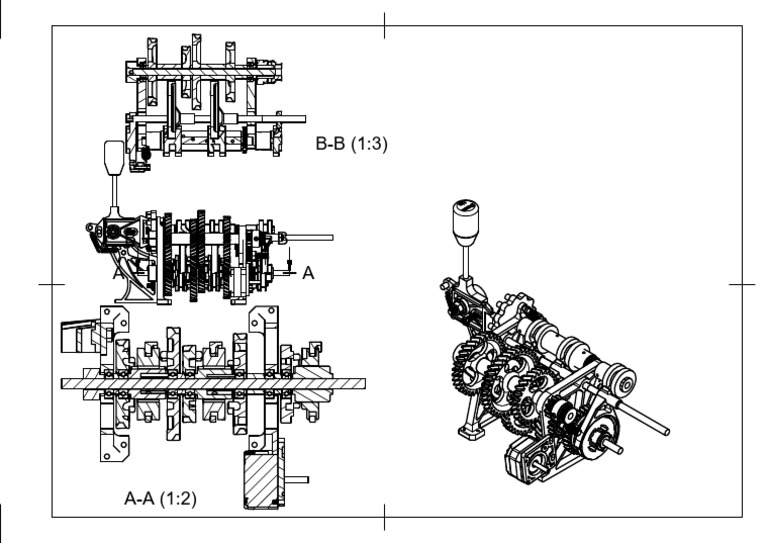 Sequential Gearbox Drawing | PDF