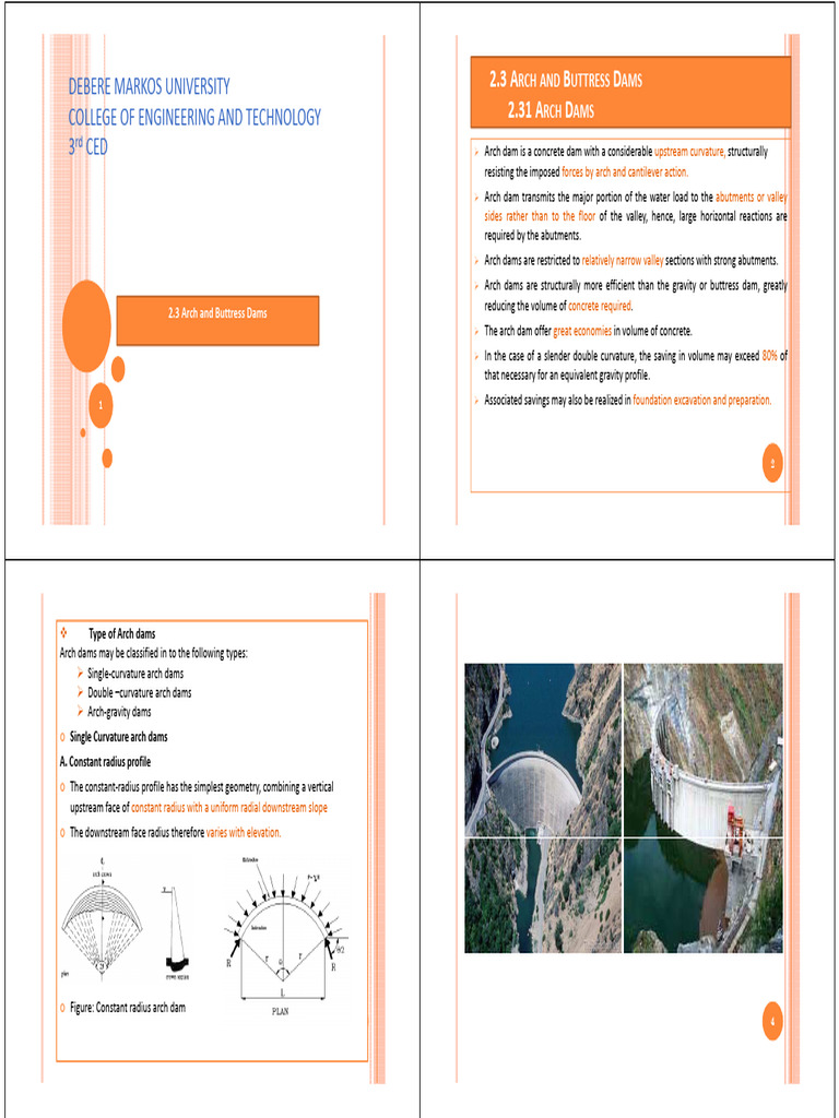 Arch and Butress (Compatibility Mode) | PDF | Dam | Concrete