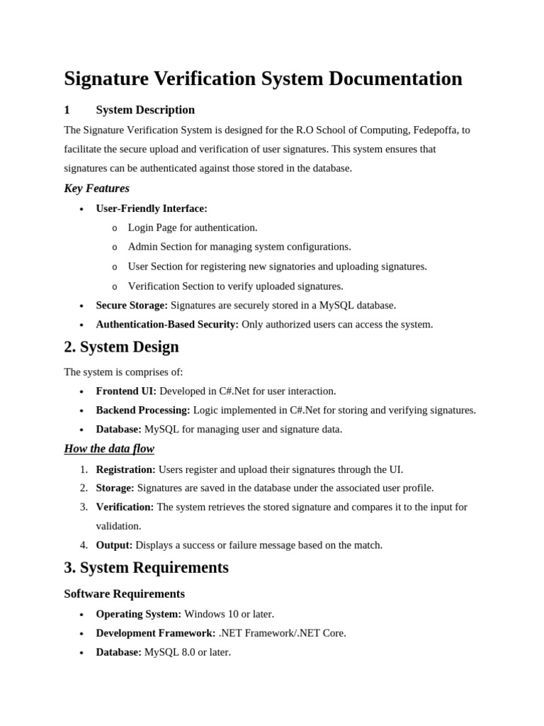 Signature Verification System Guide | PDF | Databases | My Sql