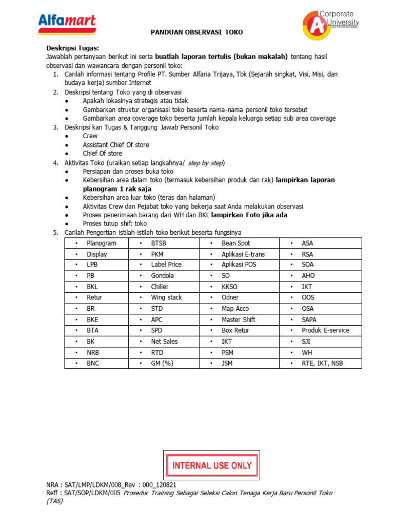 Panduan Observasi Toko | PDF