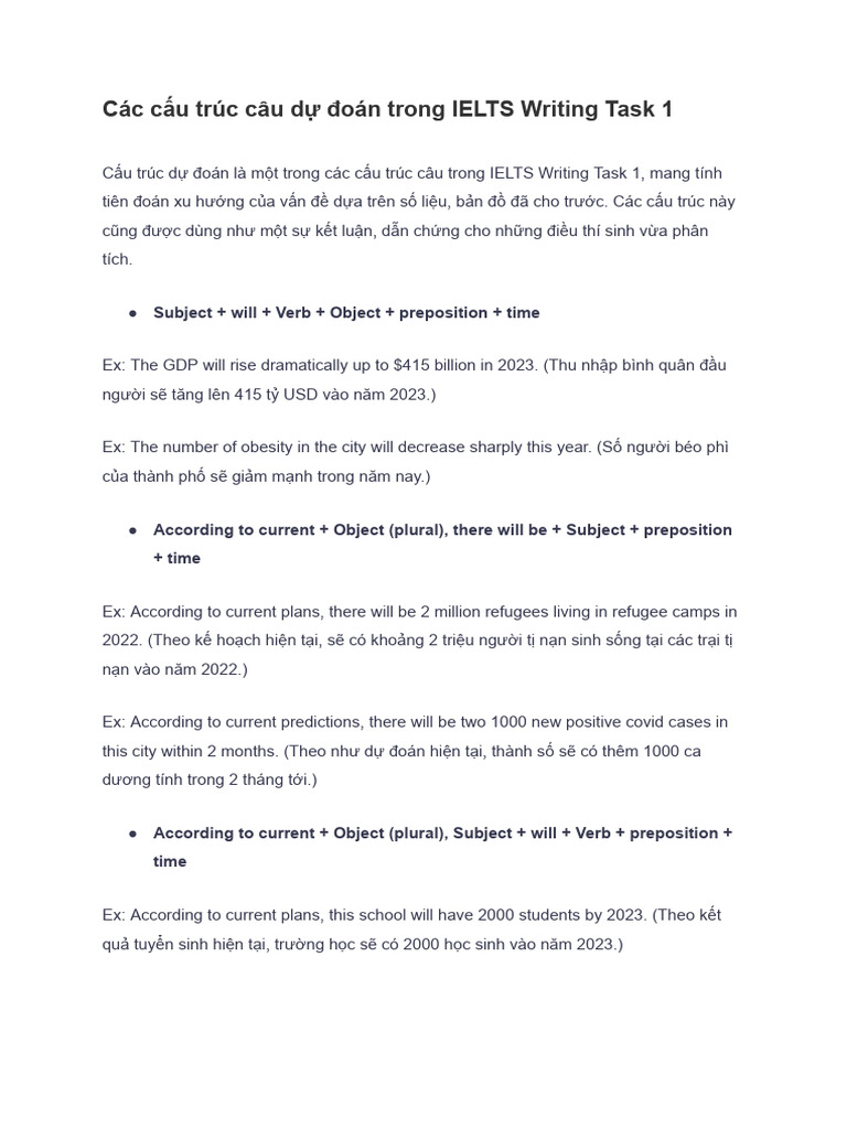 Grammar Structure For Writing Task I | PDF