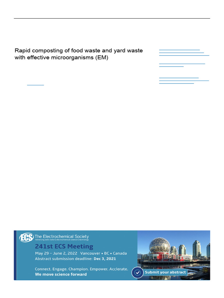Rapid Composting of Food Waste and Yard Waste With | PDF | Compost ...