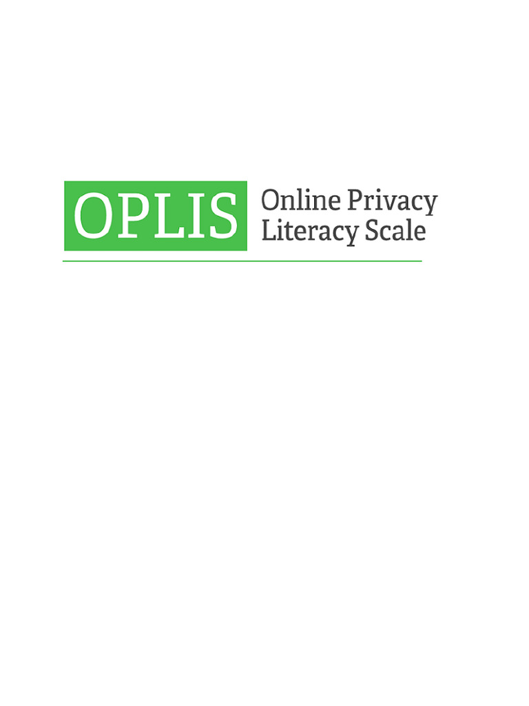 Online Privacy Literacy Scale (OPLIS) | PDF | Computer Virus | Security ...