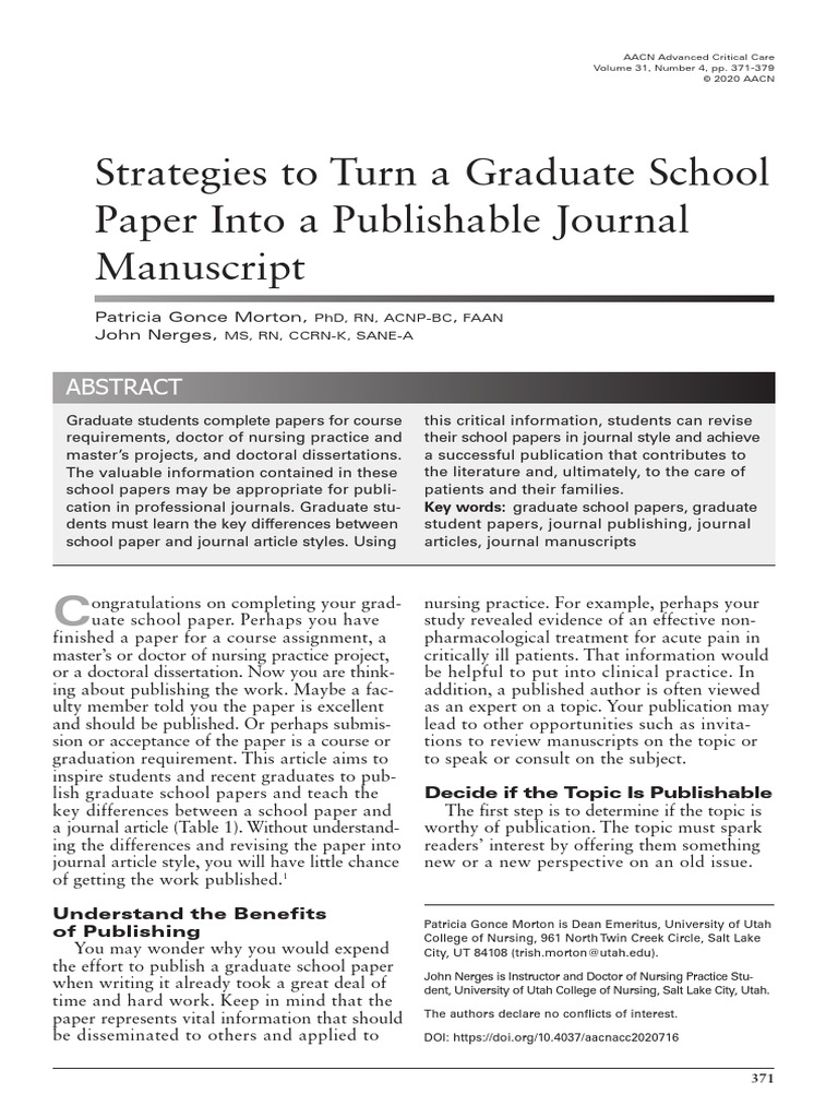 Final Student Paper To Article | PDF | Abstract (Summary) | Systematic ...
