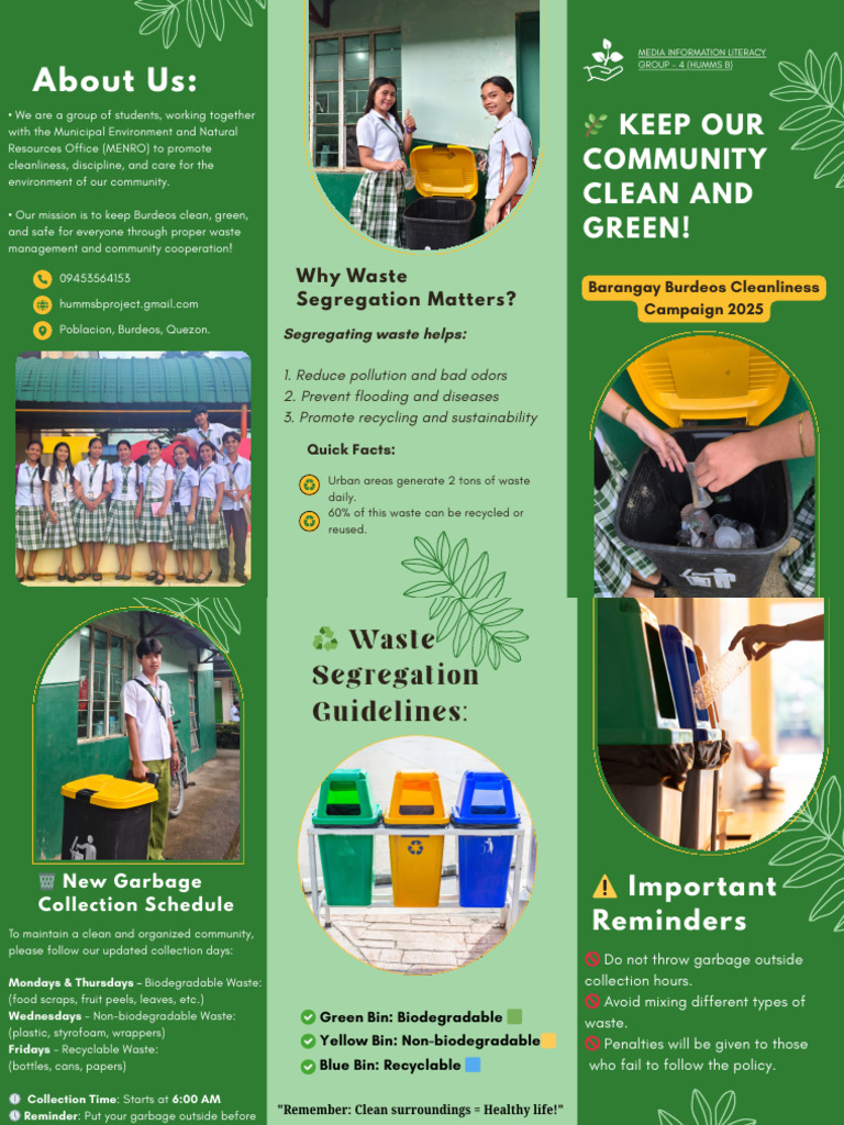 Green Modern Minimalist Waste Reduction Trifold Brochure - 20251013 ...