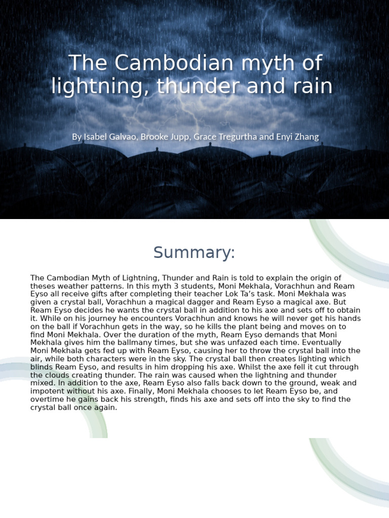 The Cambodian Myth of Lightning, Thunder and Rain | PDF | Religious ...