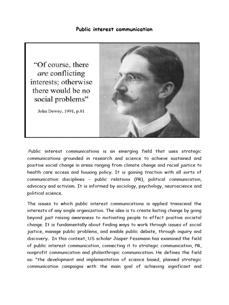 Public Interest Communication | PDF | Science | Communication