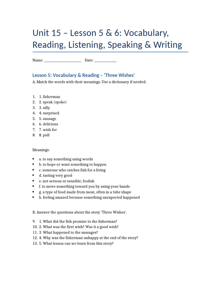 Unit15 Lesson5 6 Worksheet | PDF