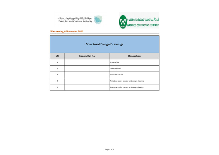 Design Drawings Log | PDF