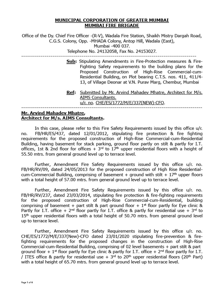 CFO NOC Dated 19.11.2021 | PDF | Elevator | Civil Engineering