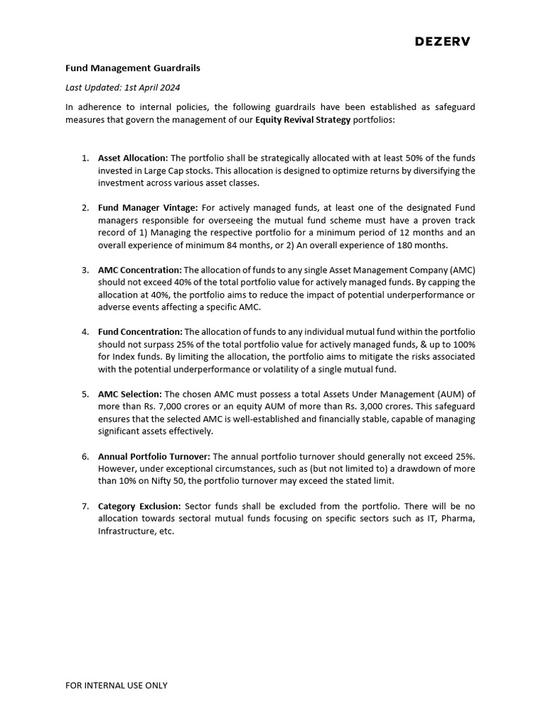 Fund Management Strategy Guidelines | PDF | Investment Management ...