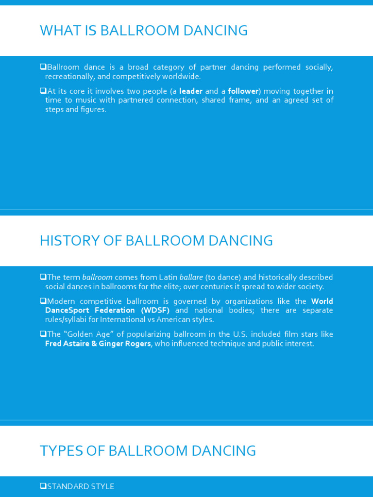 Overview of Ballroom Dancing | PDF