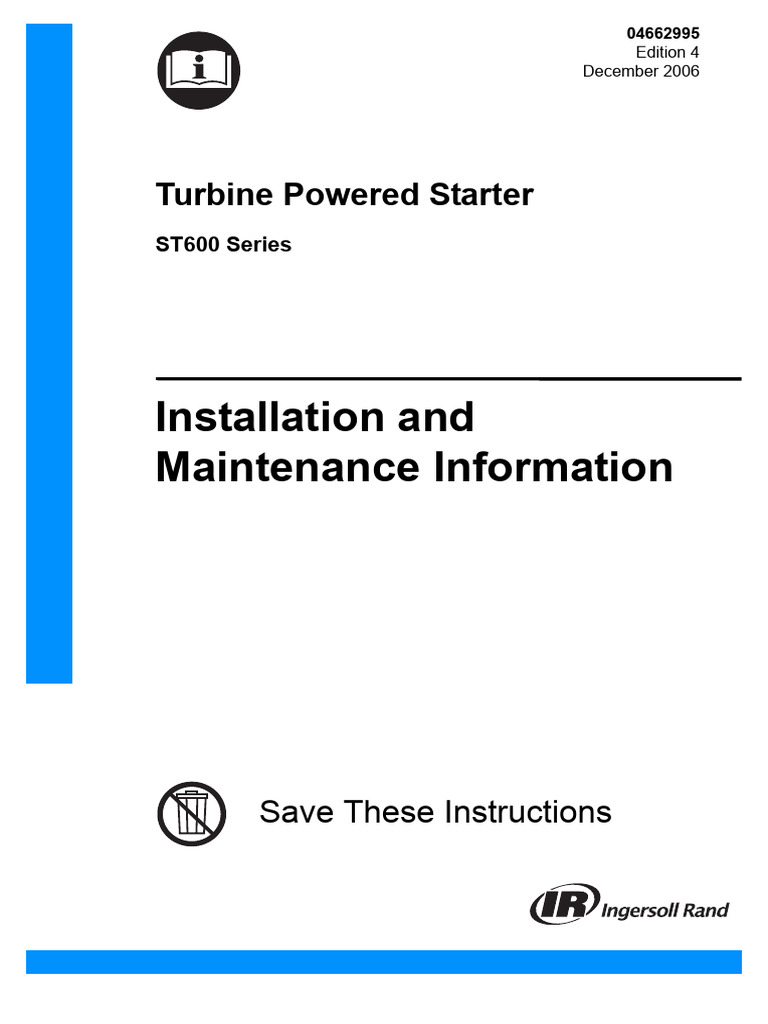 ST600 Series Starter Installation Guide | PDF | Valve | Bearing ...