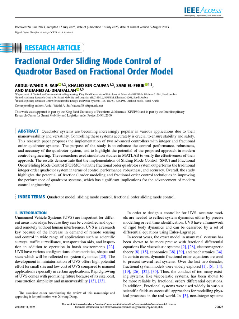 5 J2023 Fractional Order Sliding Mode Control of Quadrotor Based On ...