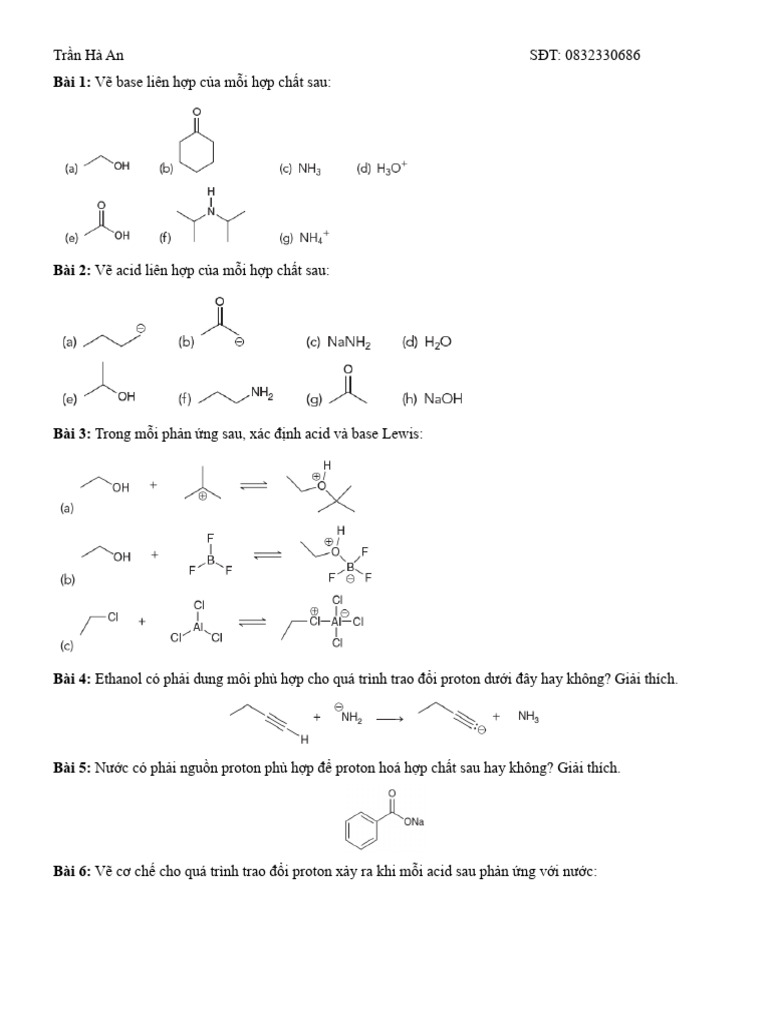Acids and Bases Bai Tap | PDF