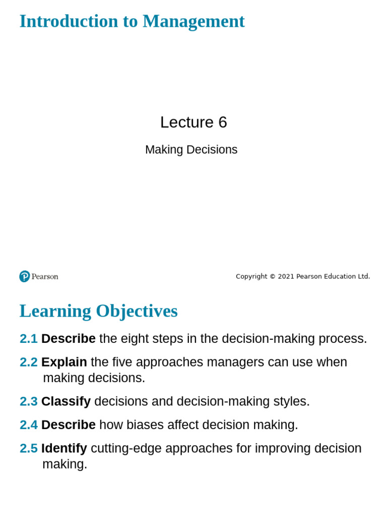 Lecture 6 | PDF | Decision Making | Machine Learning