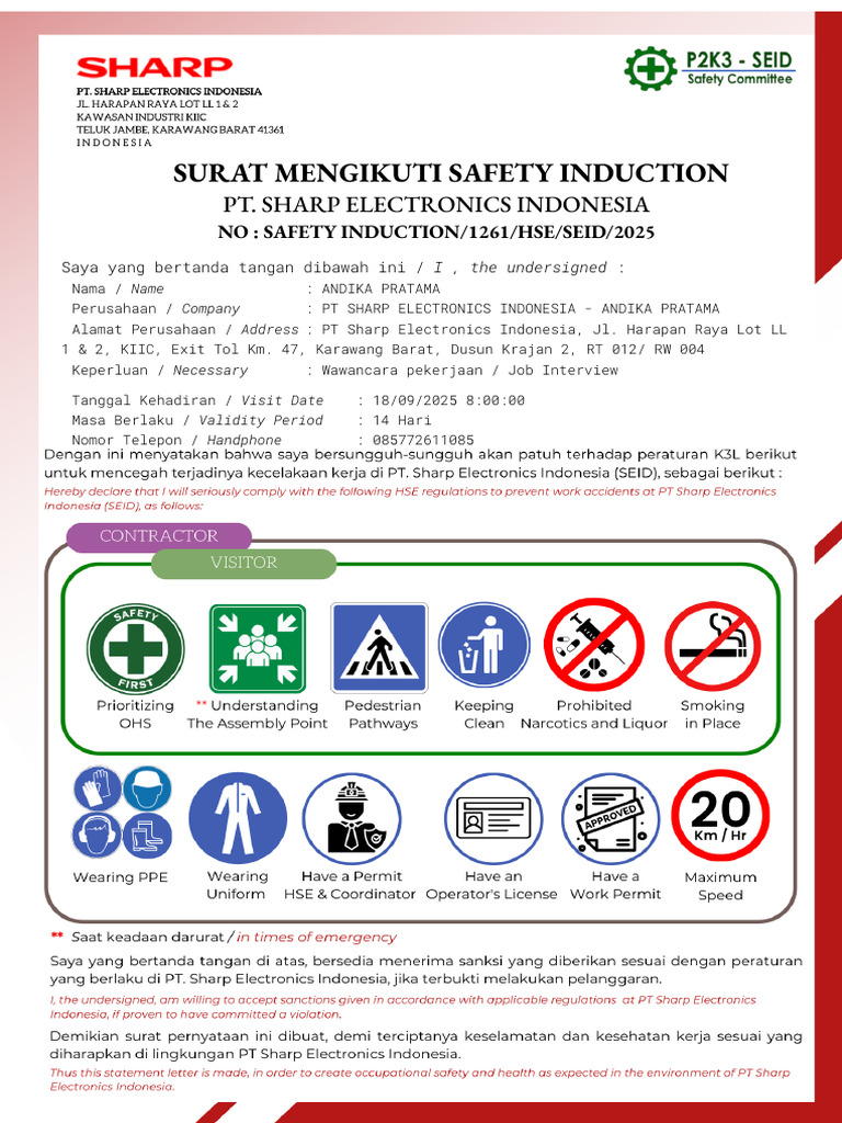 18 - 09 - 2025 8-00-00 - Safety Induction - Andika Pratama - Wawancara ...