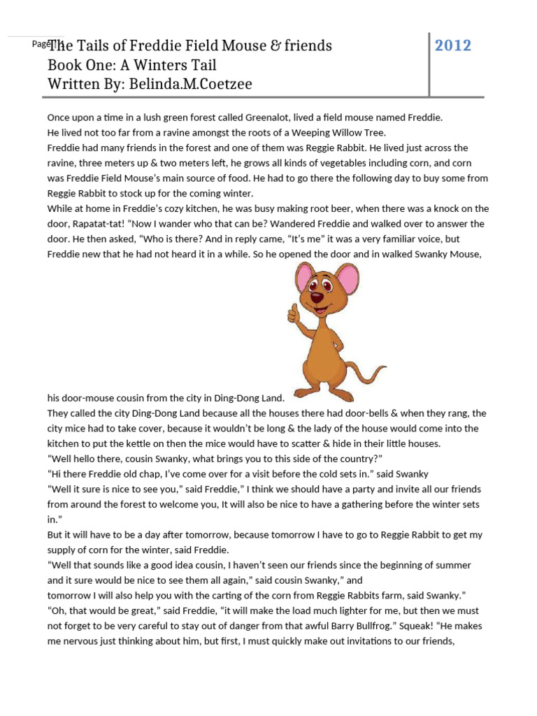 Tails of Freddie Field Mice - Book 1 | PDF | Mouse