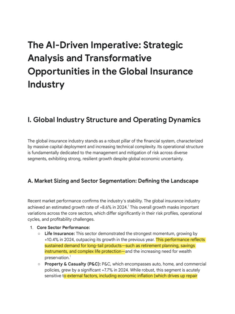 AI Strategies in Global Insurance Growth | PDF | Insurance | Artificial ...