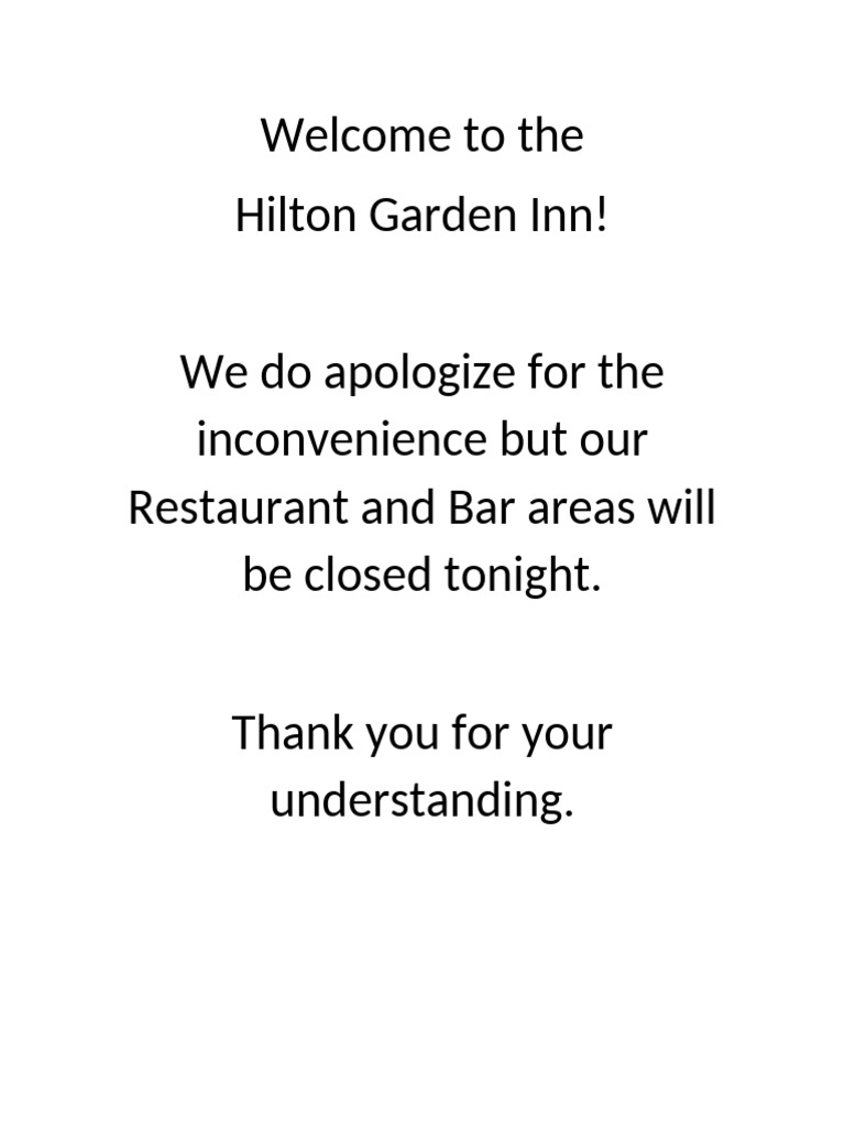 Restaurant and Bar Closed Sign | PDF