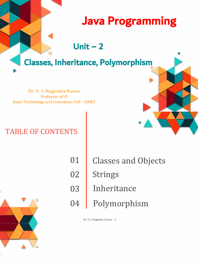 Java Programming - Unit II | PDF | Method (Computer Programming ...