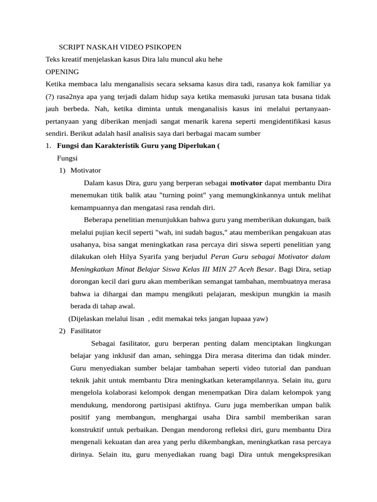 Fix Script Naskah Video Kreatif Psikopen | PDF