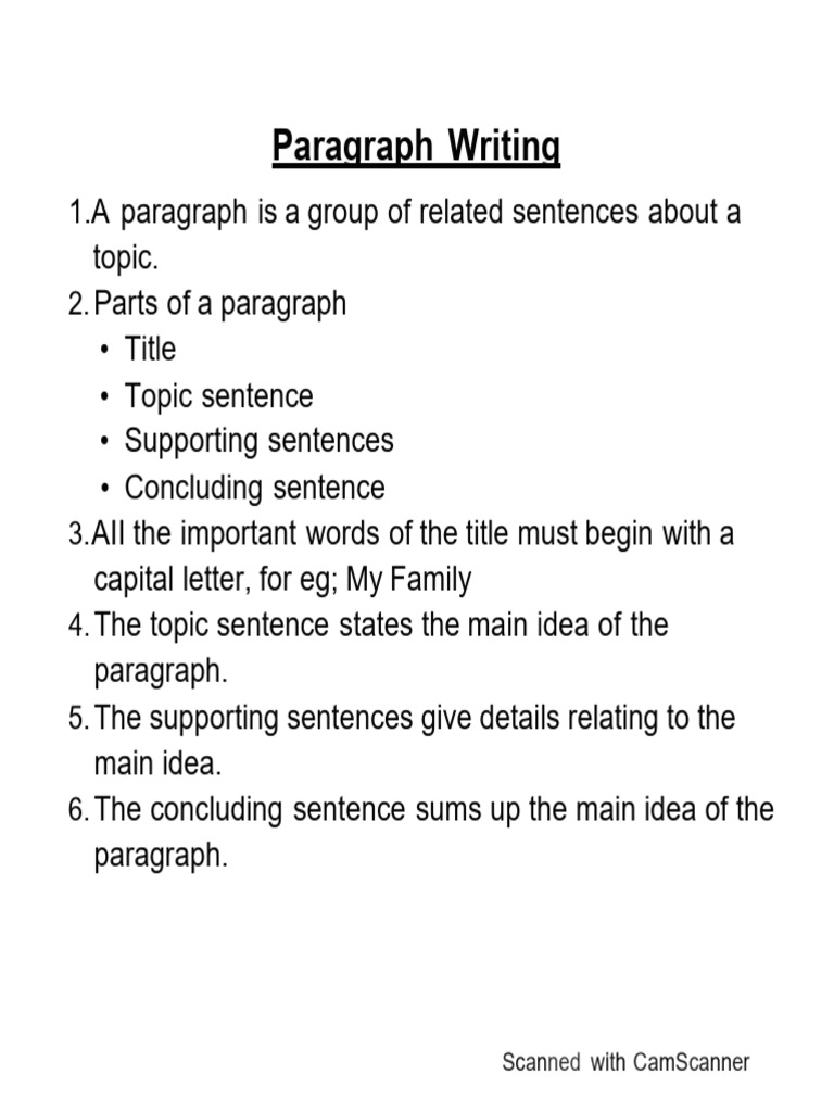 Paragraph Writing Guide and Examples | PDF