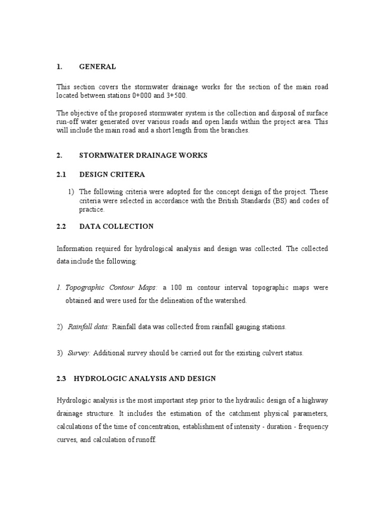 Engineering Drainage Design Report | PDF | Drainage Basin | Surface Runoff