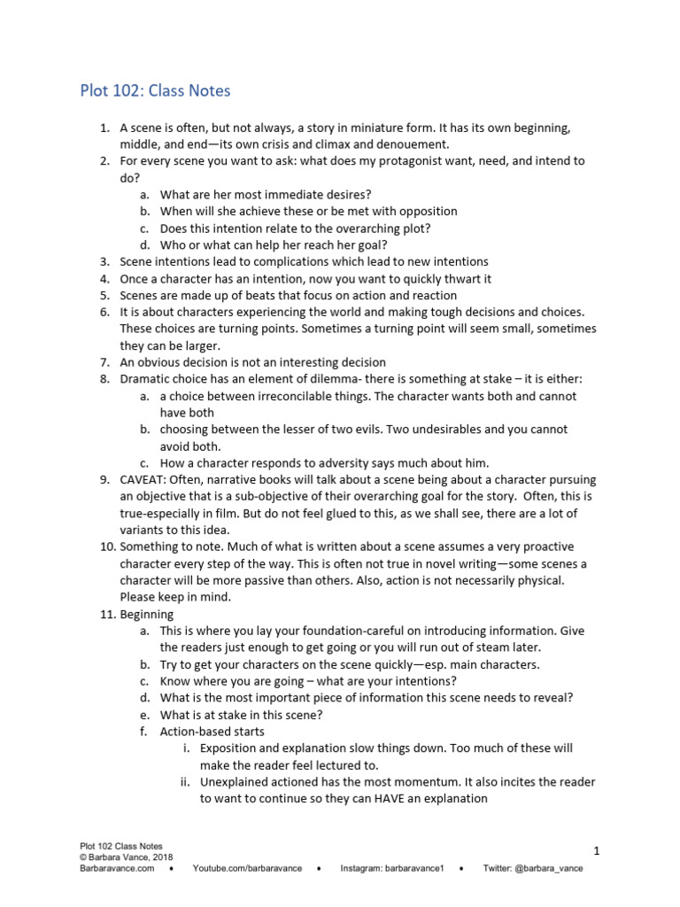 Plot 102 Class Notes | PDF | Plot (Narrative) | Narration