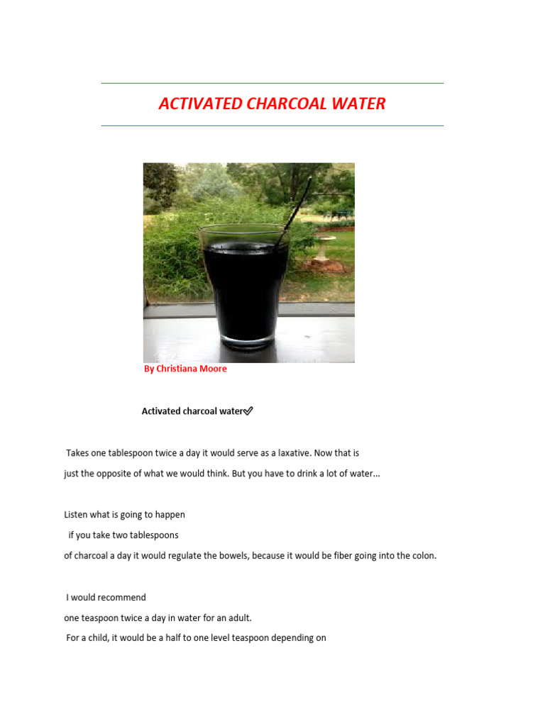Activated Charcoal Water | PDF