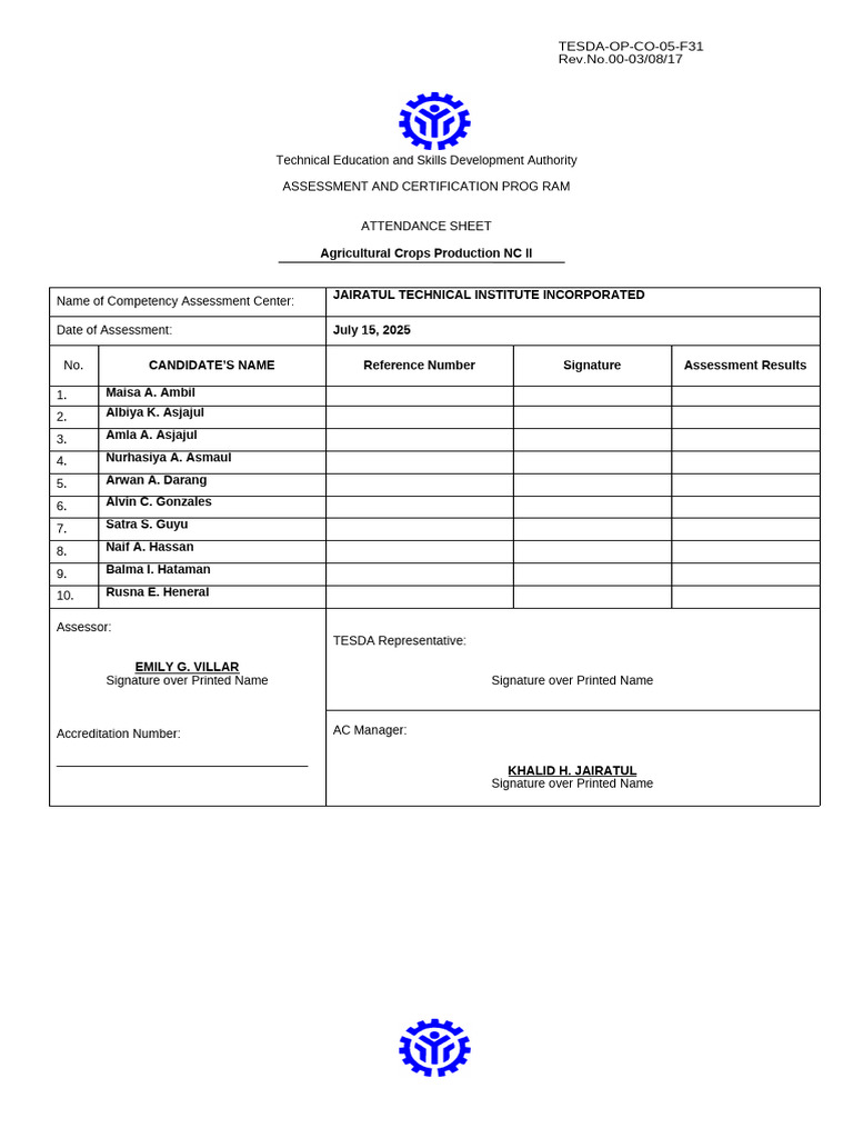 Assessment Attendance Acp 1 | PDF | Chess Theory | Chess