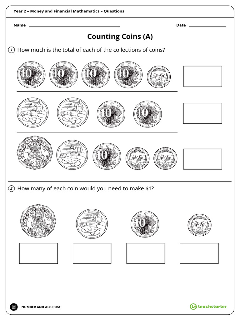 Year 2 Money Math Questions & Answers | PDF | Mathematics | Money