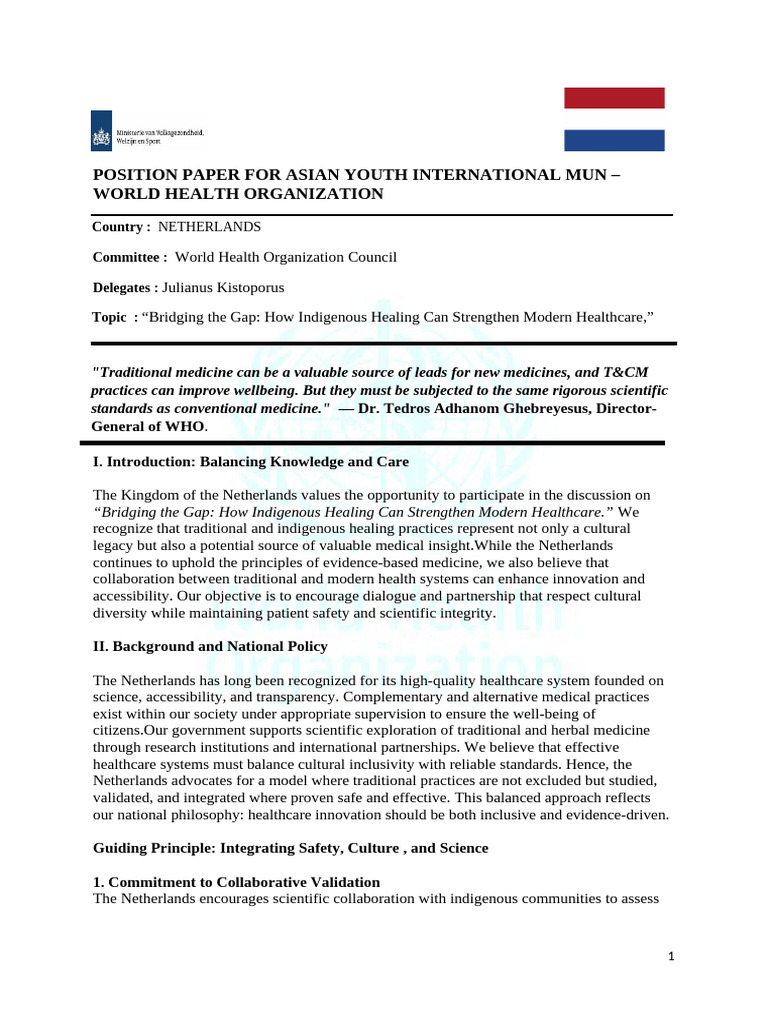 Position Paper For Asian Youth International Mun-2 | PDF | Alternative ...