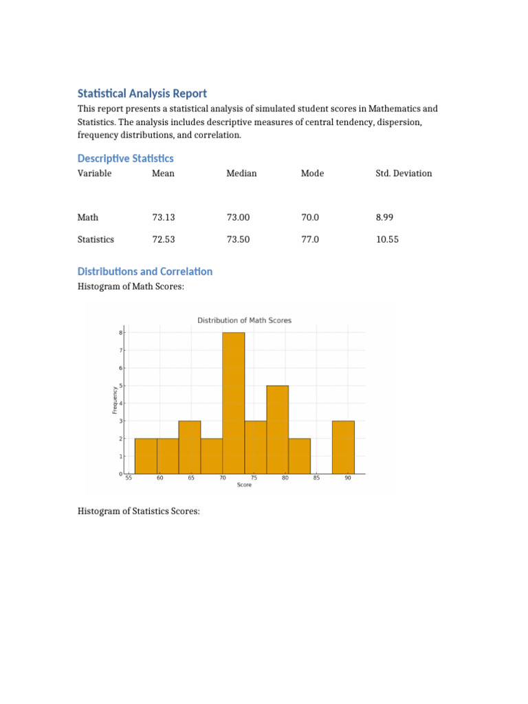Statistical Analysis Report | PDF