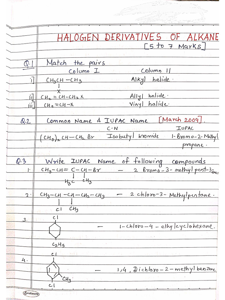 Halogen Derivatives of Alkane | PDF