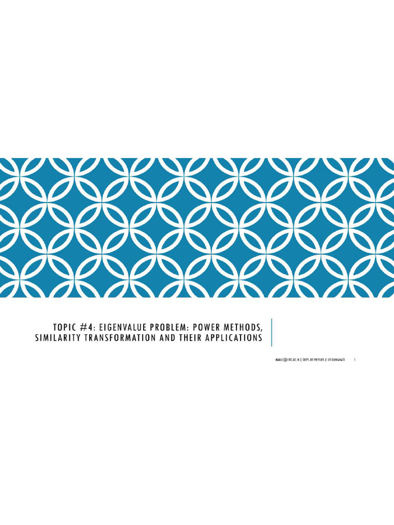 Eigen Value Problem-Power and QR Methods | PDF