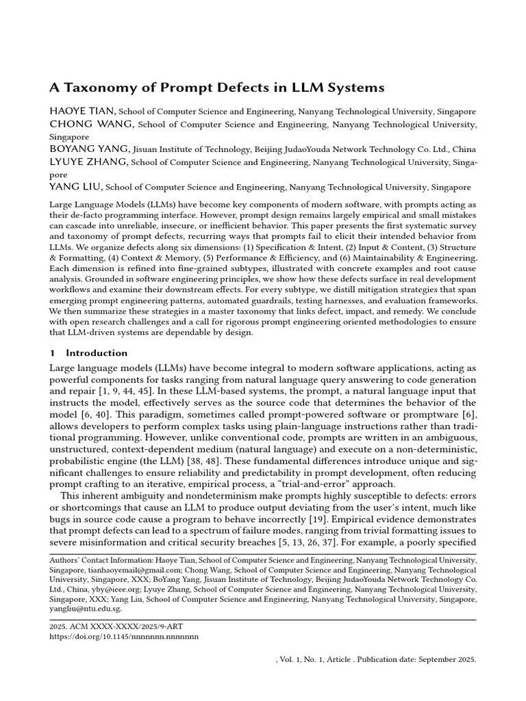 Taxonomy of LLM Prompt Defects | PDF | Command Line Interface ...