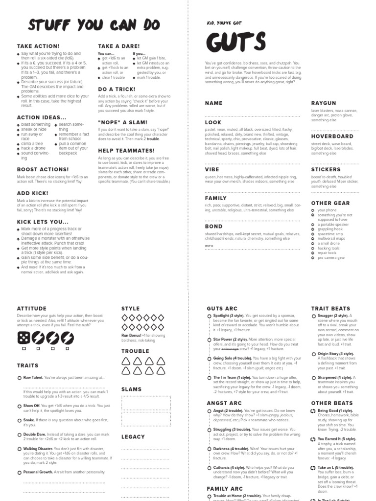Guts Character Action Guide | PDF