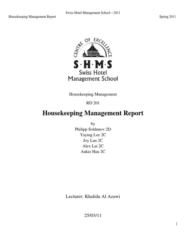 Housekeeping Management Report | PDF | Recruitment | Employment