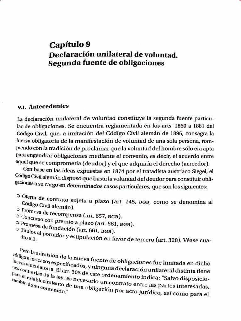 Bejarano S-Nchez - Declaraci-N Unilateral de Voluntad (Oferta Al P-Blico) | PDF | Documentos ...