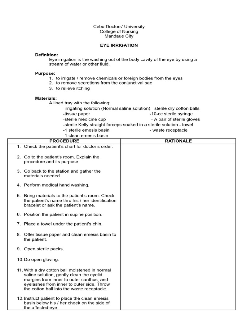Eye Irrigation-1 | PDF