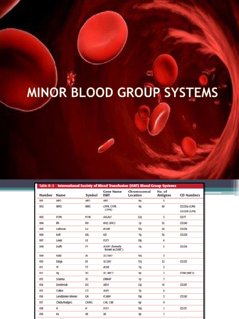 Overview of Minor Blood Group Systems | PDF | Antibody | Blood Type