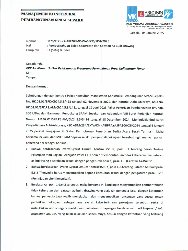 Pengajuan PHO Dan Permohonan BAST I | PDF