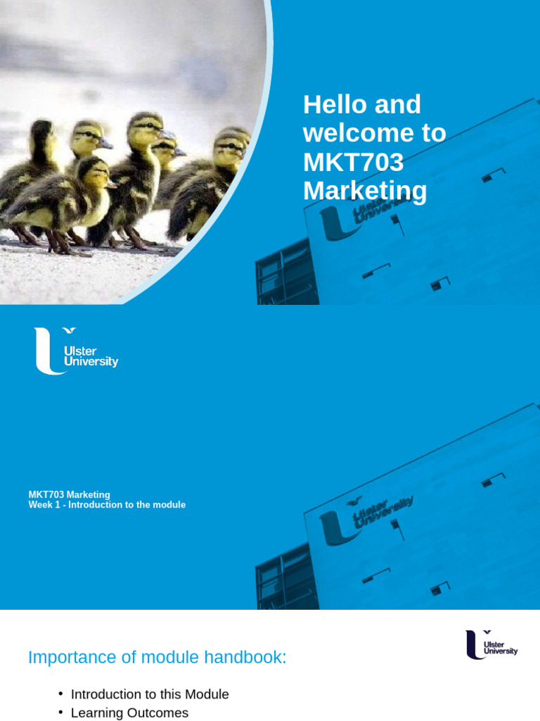 MKT703 Marketing Week 1 Introduction To The Module and Assignment FINAL ...