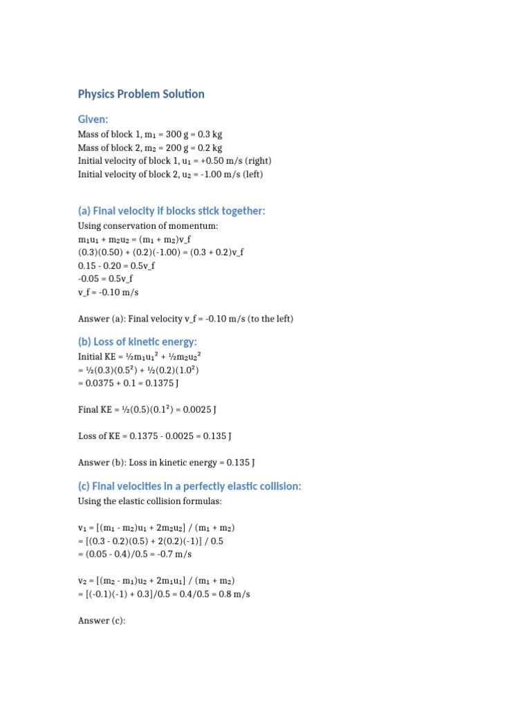 Collision Problem Solution | PDF