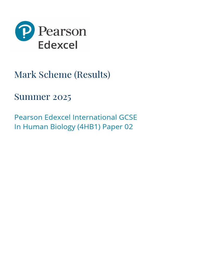 Human Biology Marking Scheme 2025 | PDF | Angiotensin | Digestion