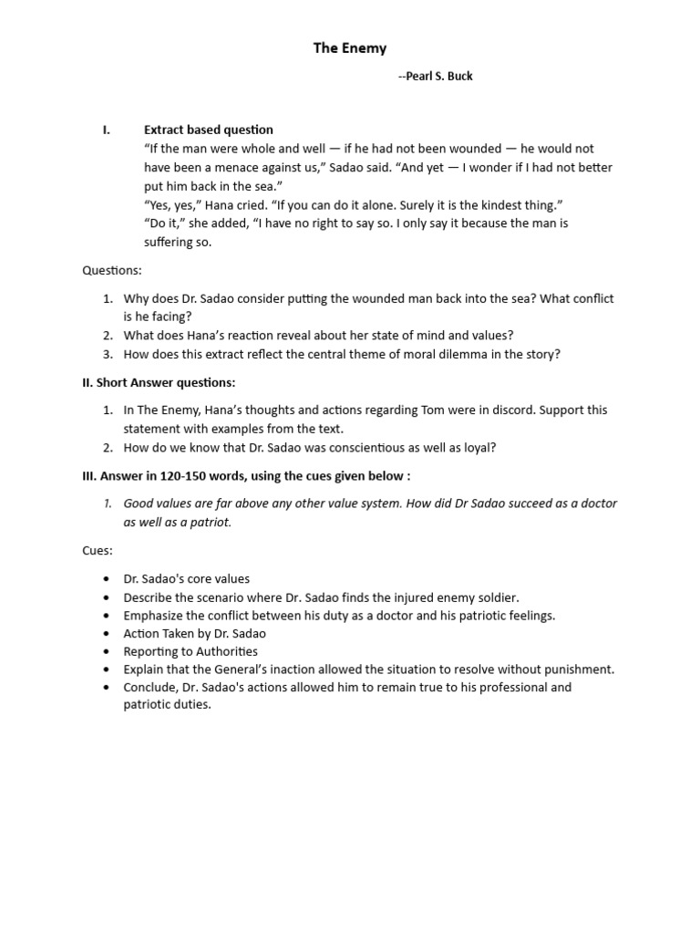 The Enemy - Notebook Work | PDF