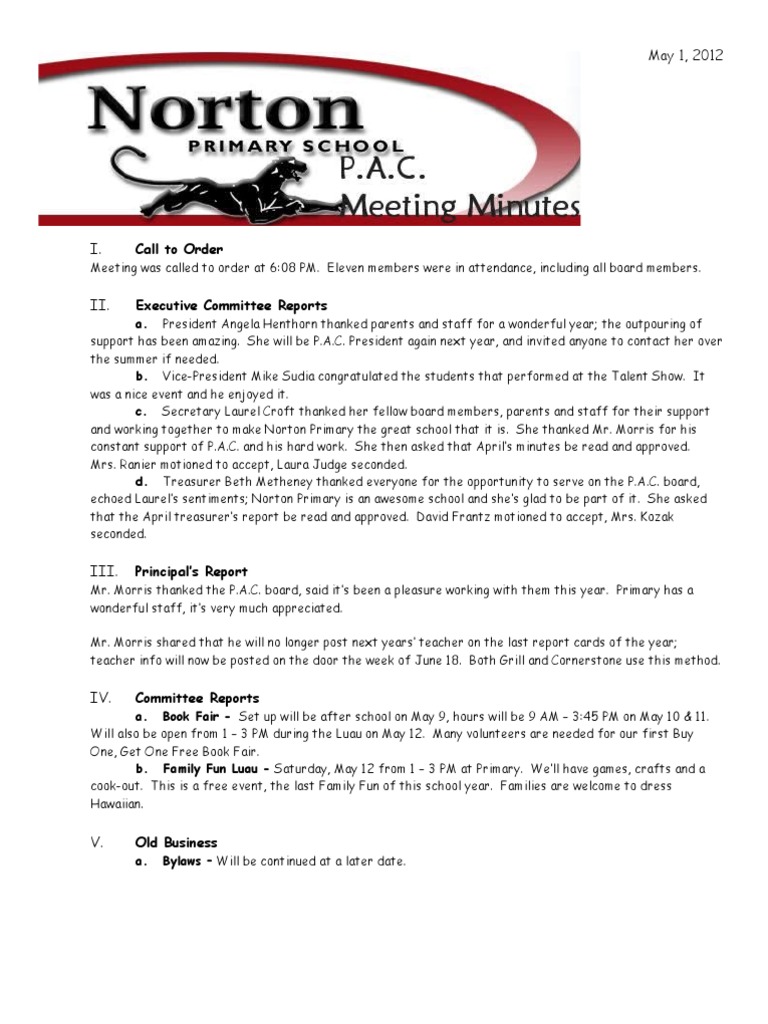 May Meeting Minutes | PDF