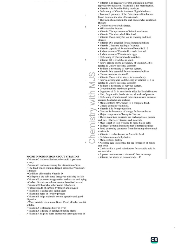 Vitamins Important Information | PDF